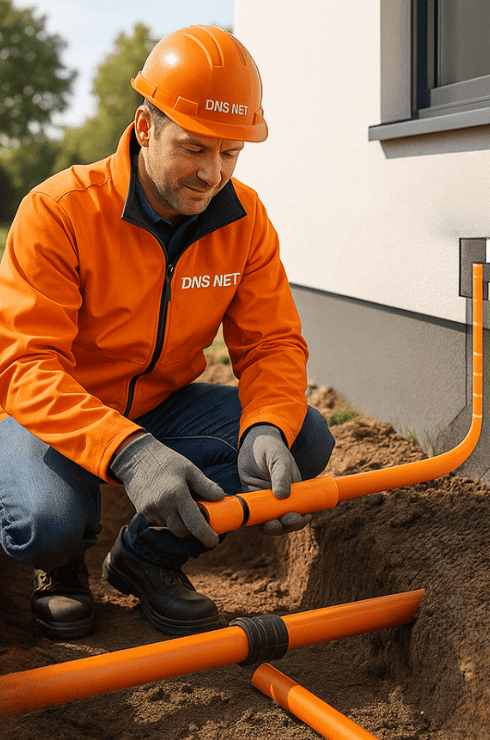 Glasfaser-Leerrohr & Leitungsweg: So läuft die Verlegung | DNS:NET
